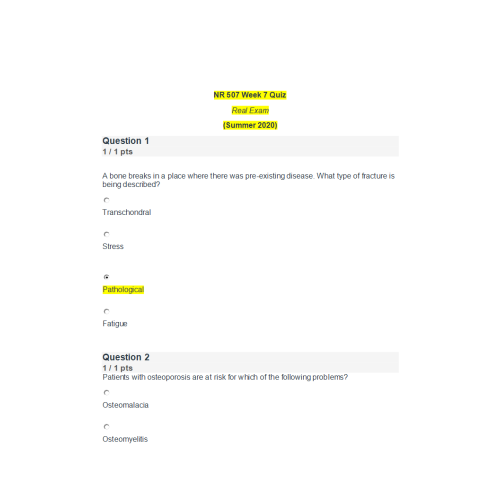 NR 507 Week 7 Quiz | Course Notes for Students NR 507 Week 7 Quiz | Course Notes for Students
