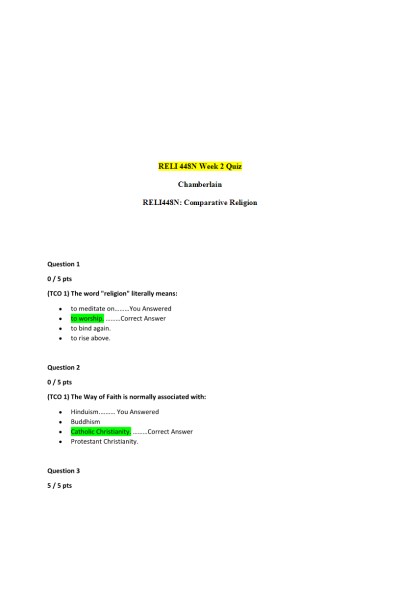 RELI 448N Week 2 Quiz | Course Notes for Students RELI 448N Week 2 Quiz | Course Notes for Students
