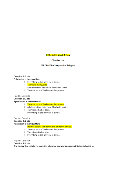 RELI 448N Week 2 Quiz | Course Notes for Students RELI 448N Week 2 Quiz | Course Notes for Students