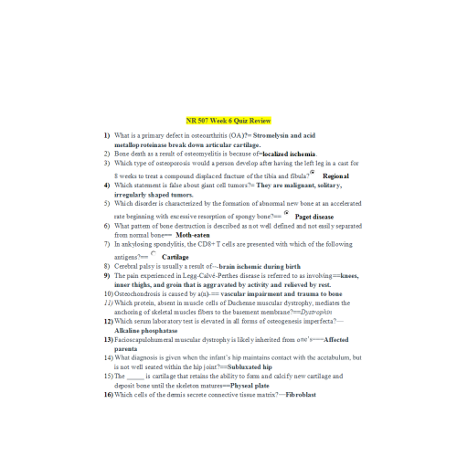 NR 507 Week 6 Quiz Review | Course Notes for Students NR 507 Week 6 Quiz Review | Course Notes for Students